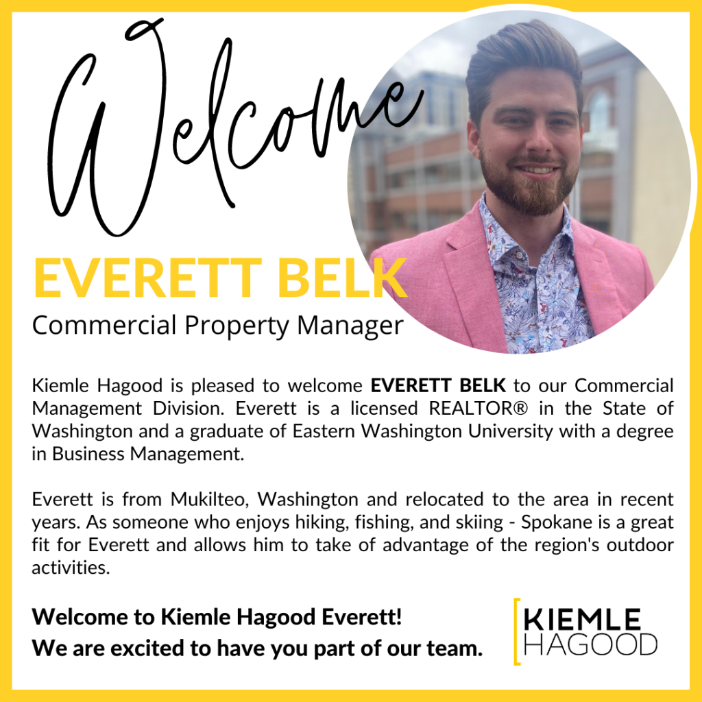 Welcome Everett to our Commercial Management Division| Kiemle Hagood